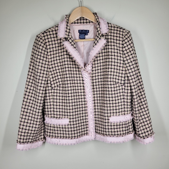 Magaschoni | Jackets & Coats | Mag By Magaschoni Pink Tan Lambswool ...